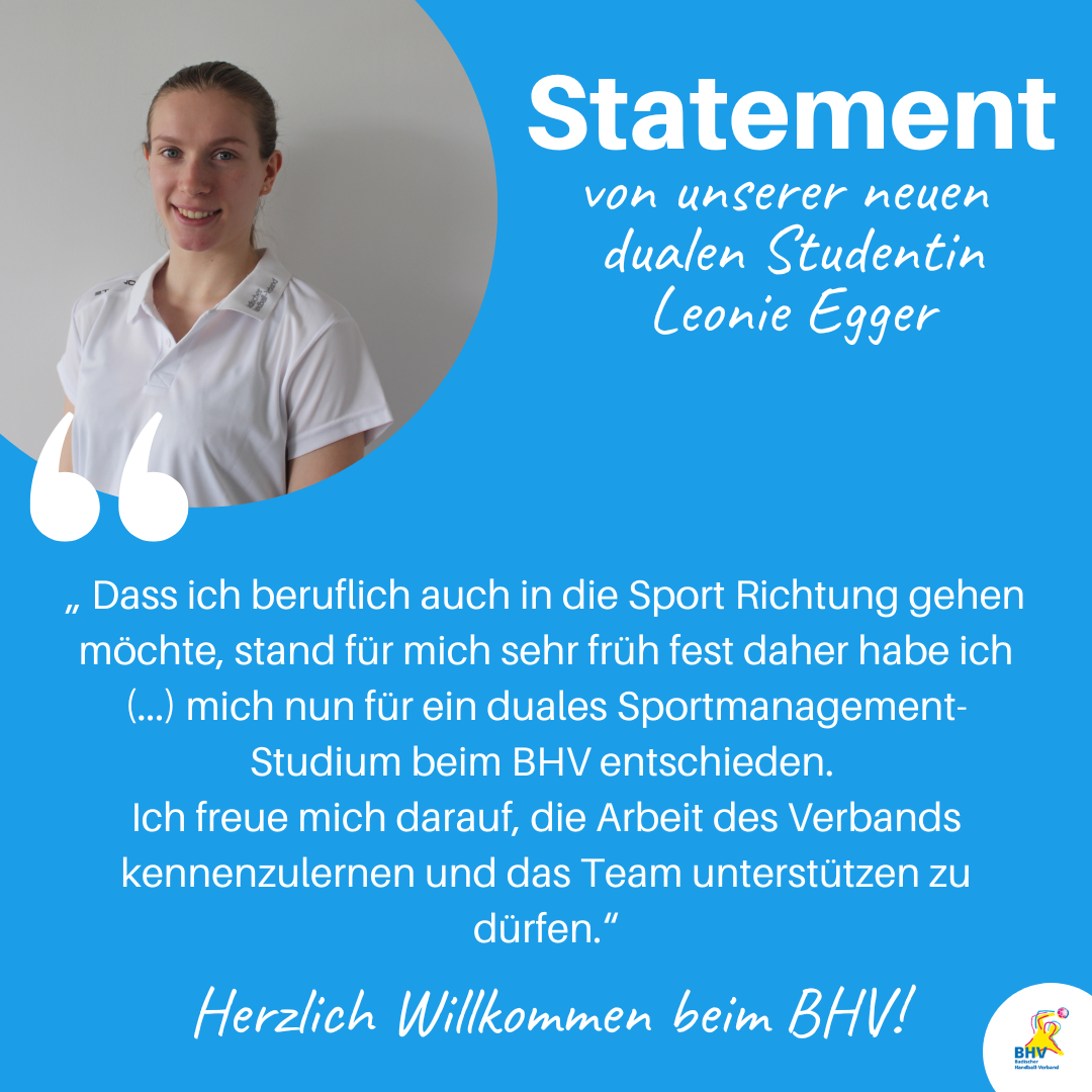 HVW - Handballverband Württemberg e.V.: Unsere neue duale Studentin